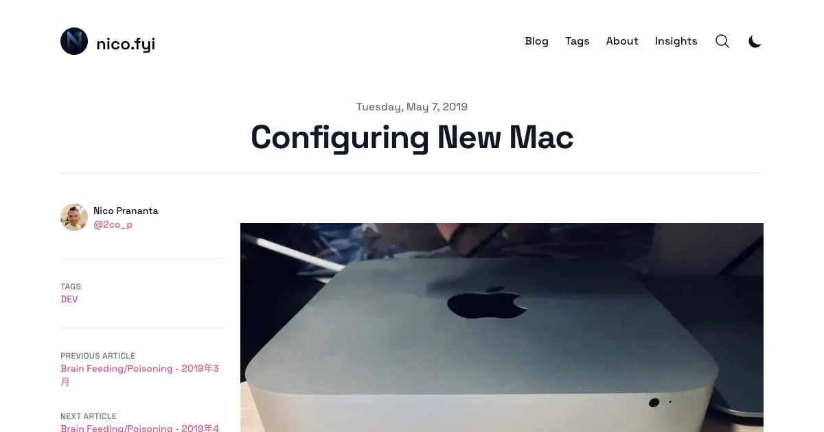 Configuring New Mac | Nico's Blog Configuring New Mac | Nico's Blog