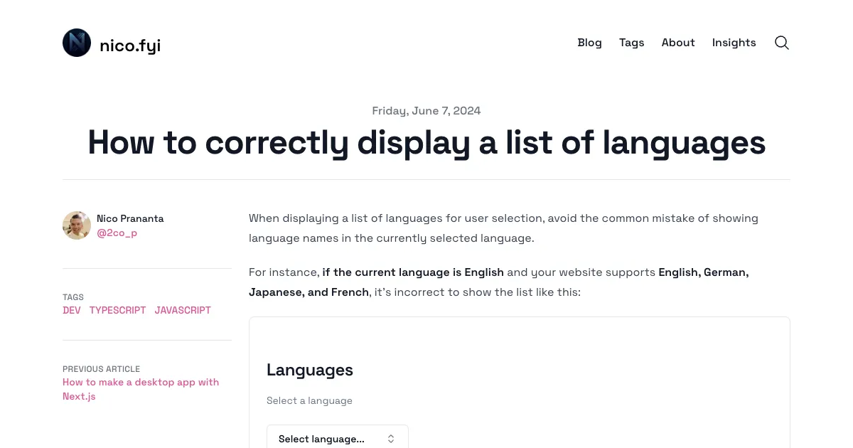How to correctly display a list of languages | Nico's Blog How to correctly display a list of languages | Nico's Blog