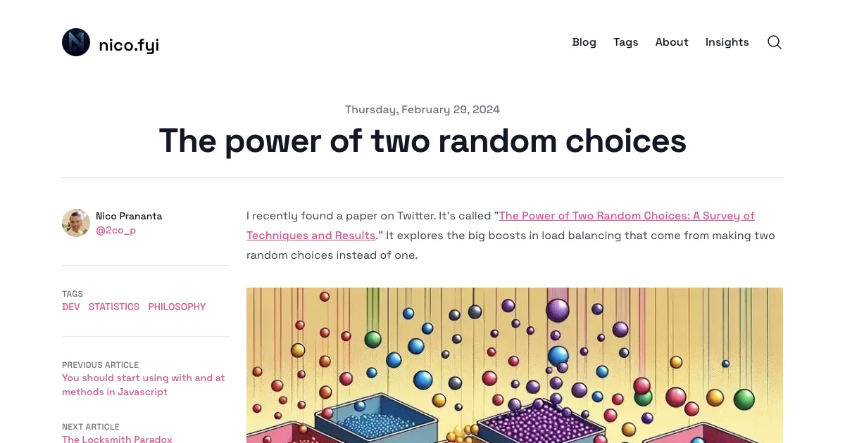 The power of two random choices | Nico's Blog