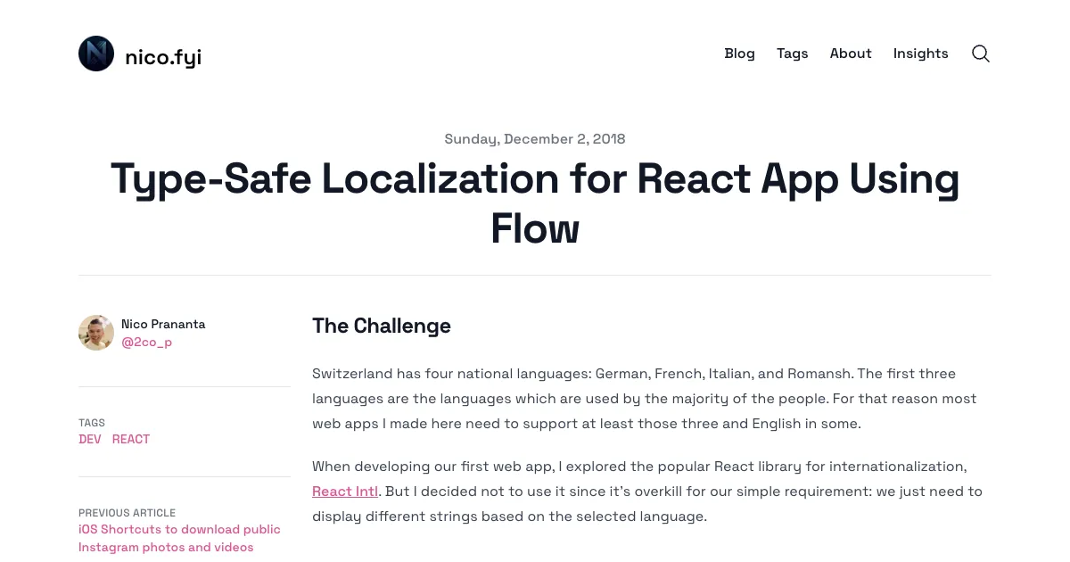 Type Safe Localization For React App Using Flow Nicos Blog