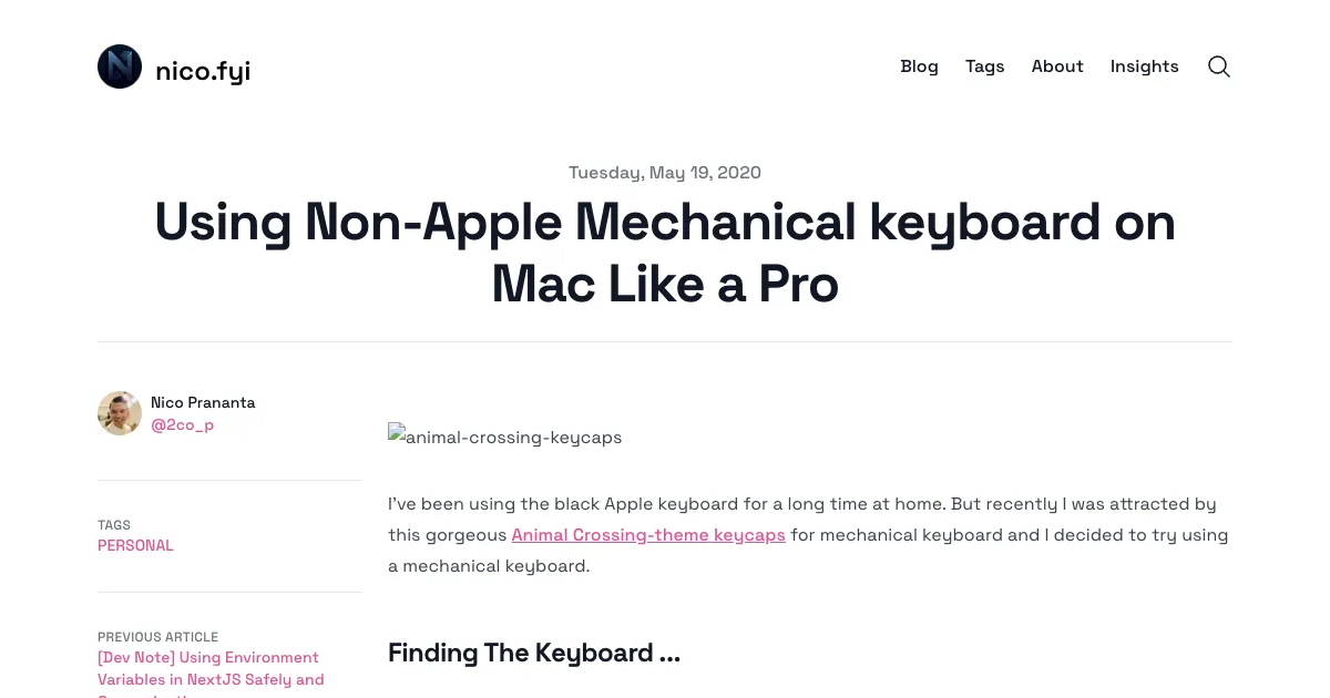 Using Non-Apple Mechanical keyboard on Mac Like a Pro | Nico's Blog Using Non-Apple Mechanical keyboard on Mac Like a Pro | Nico's Blog